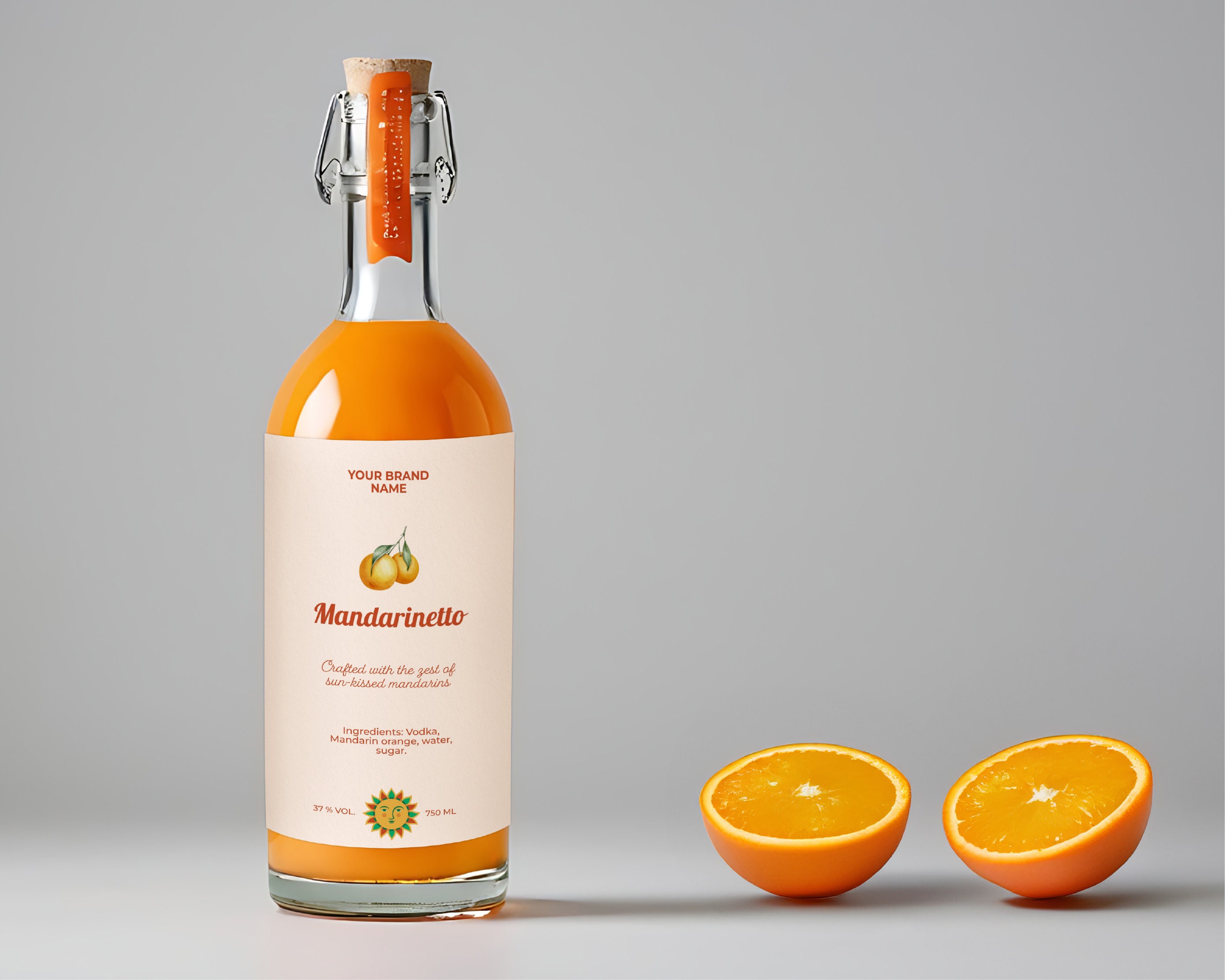 Editable Luxury Mandarinetto Bottle Label Template, Printable Homemade ...