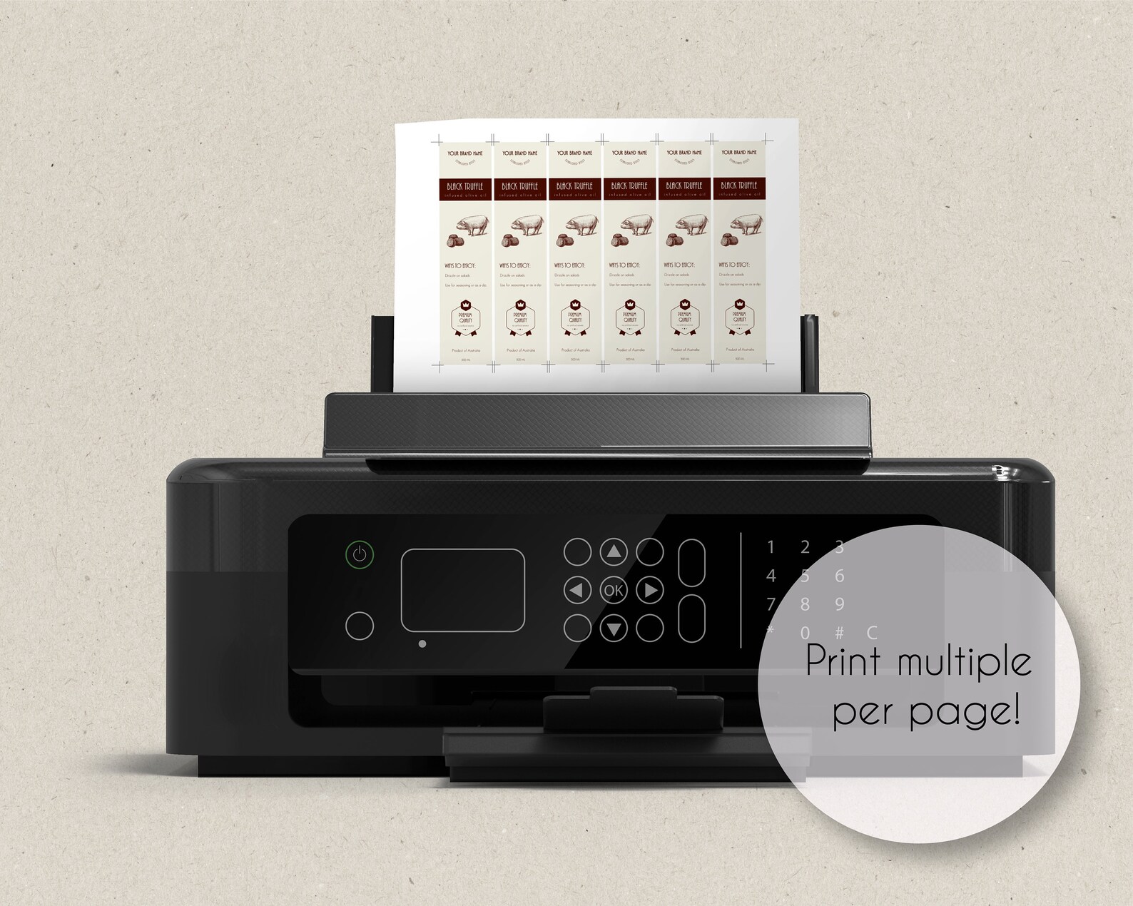 Editable Truffle Infused Olive Oil Bottle Label Template (digital ...