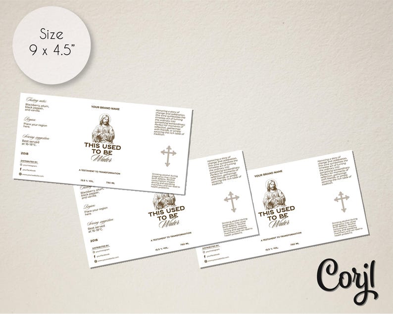Editable Christian Wine Label Template, Printable Jesus Wine Bottle ...