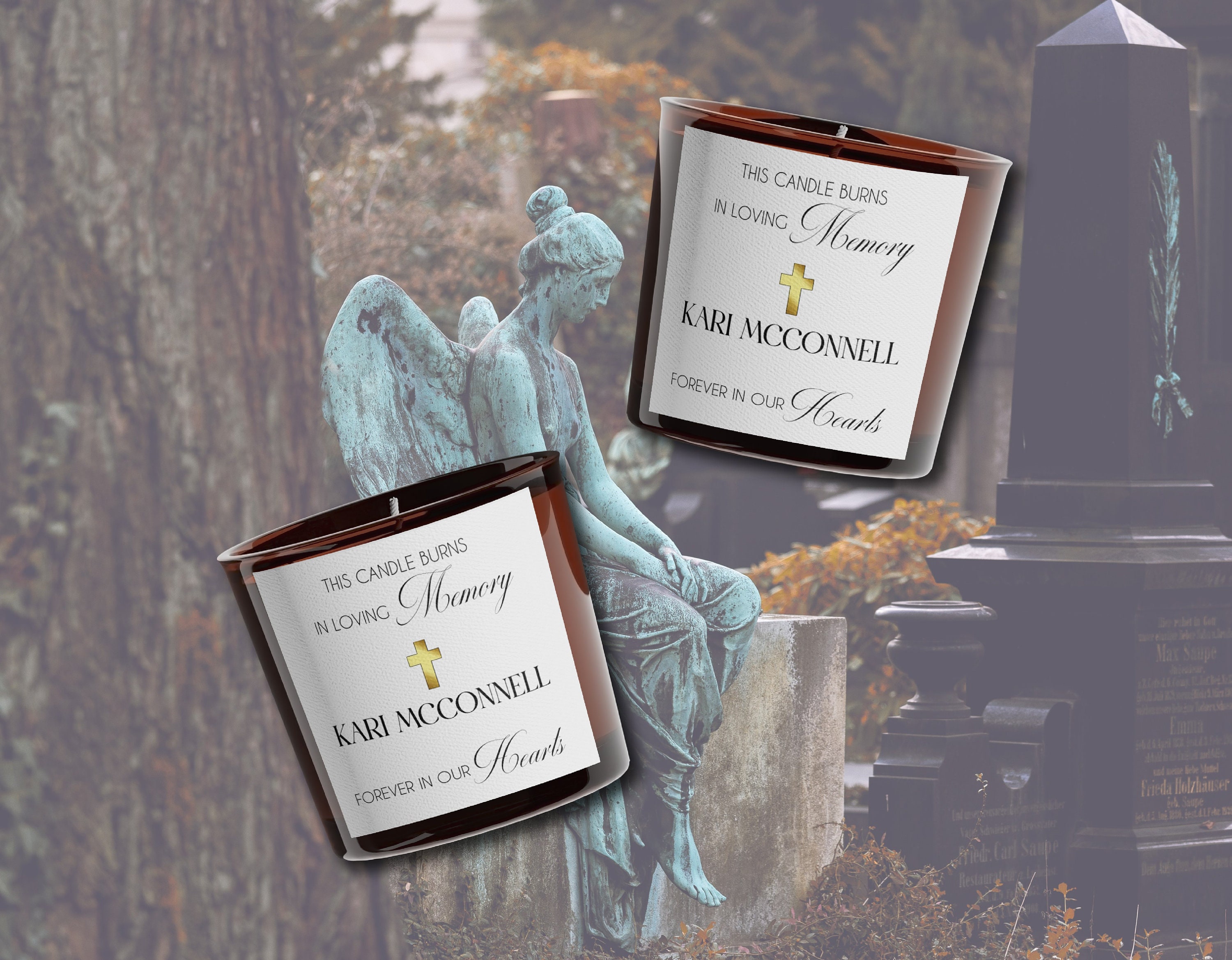 Editable in Loving Memory Gift Candle Label Template, Personalized Gift ...