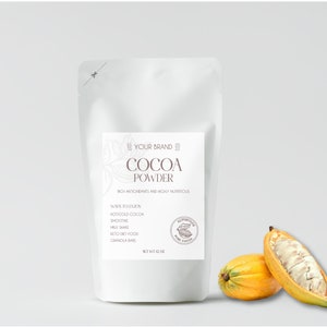 Printable Cocoa Powder Bag Label Template, Editable Cocoa Powder Bag ...