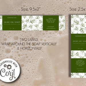 Editable Modern Olive Oil Soap Label Template, Luxury Olive Oil Soap ...
