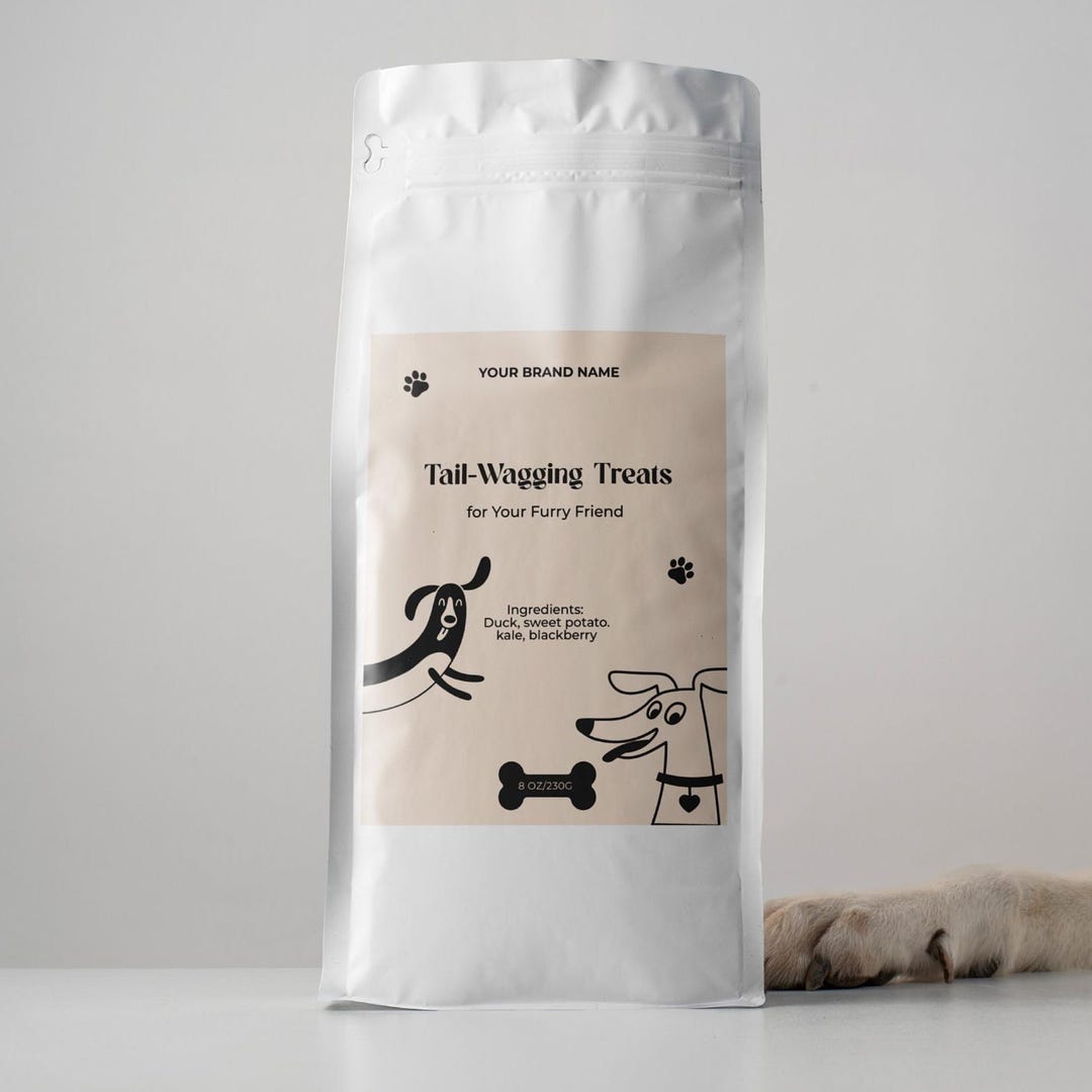 Editable Dog Food Label Template, Printable Luxury Dog Treats Sticker ...