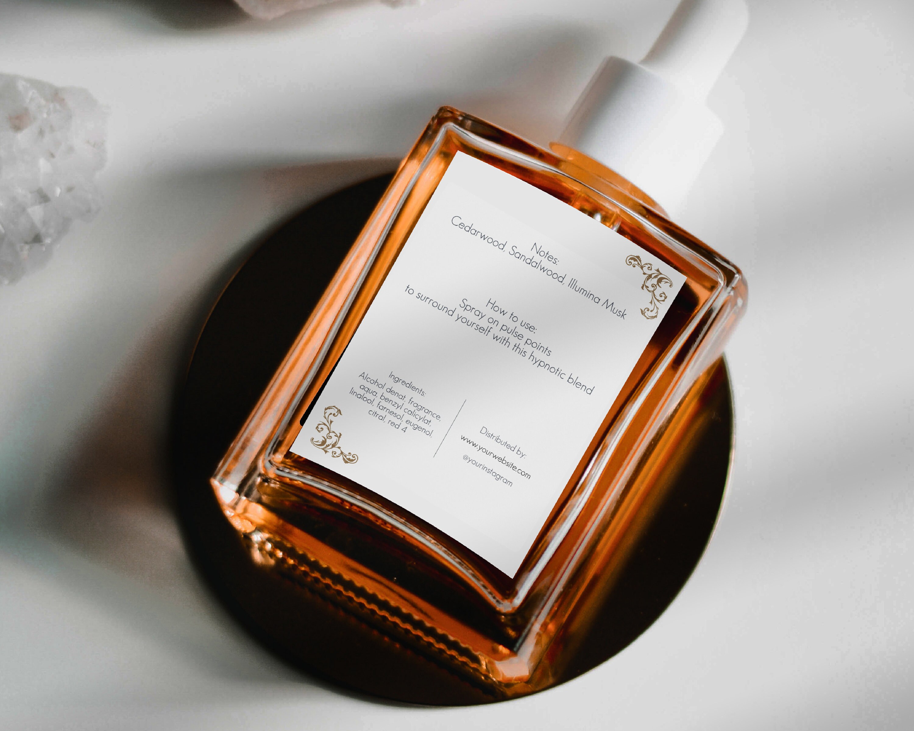 Editable Luxury Perfume Bottle Label Template, Custom Parfum Label ...