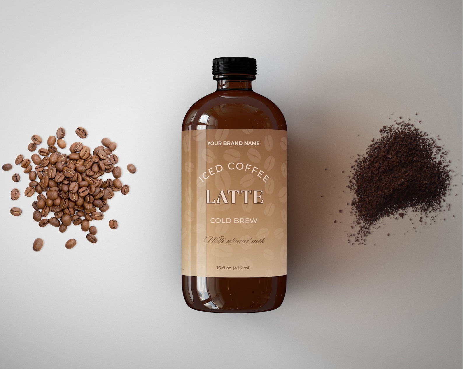 Editable Iced Coffee Bottle Label: Custom Cold Brew Sticker (digital ...