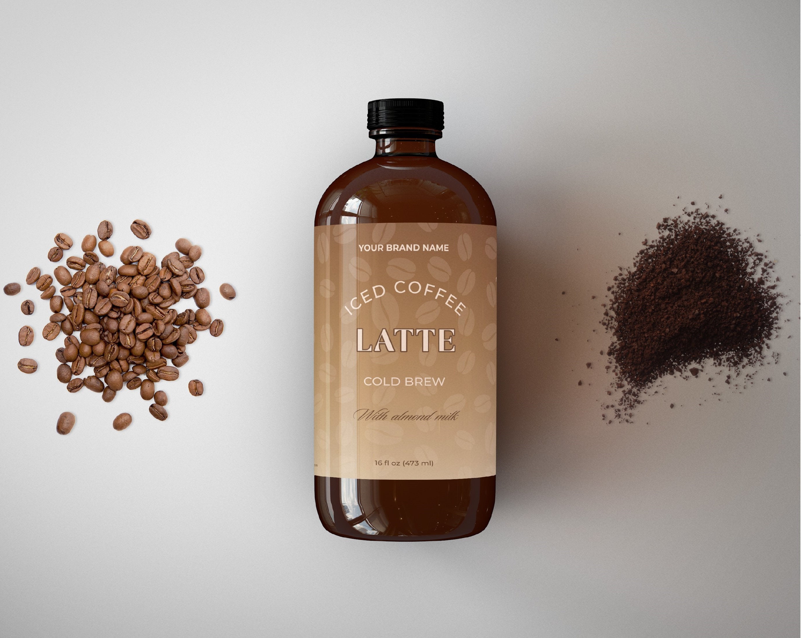 Editable Iced Coffee Bottle Label Template, Printable Luxury Cold Brew ...