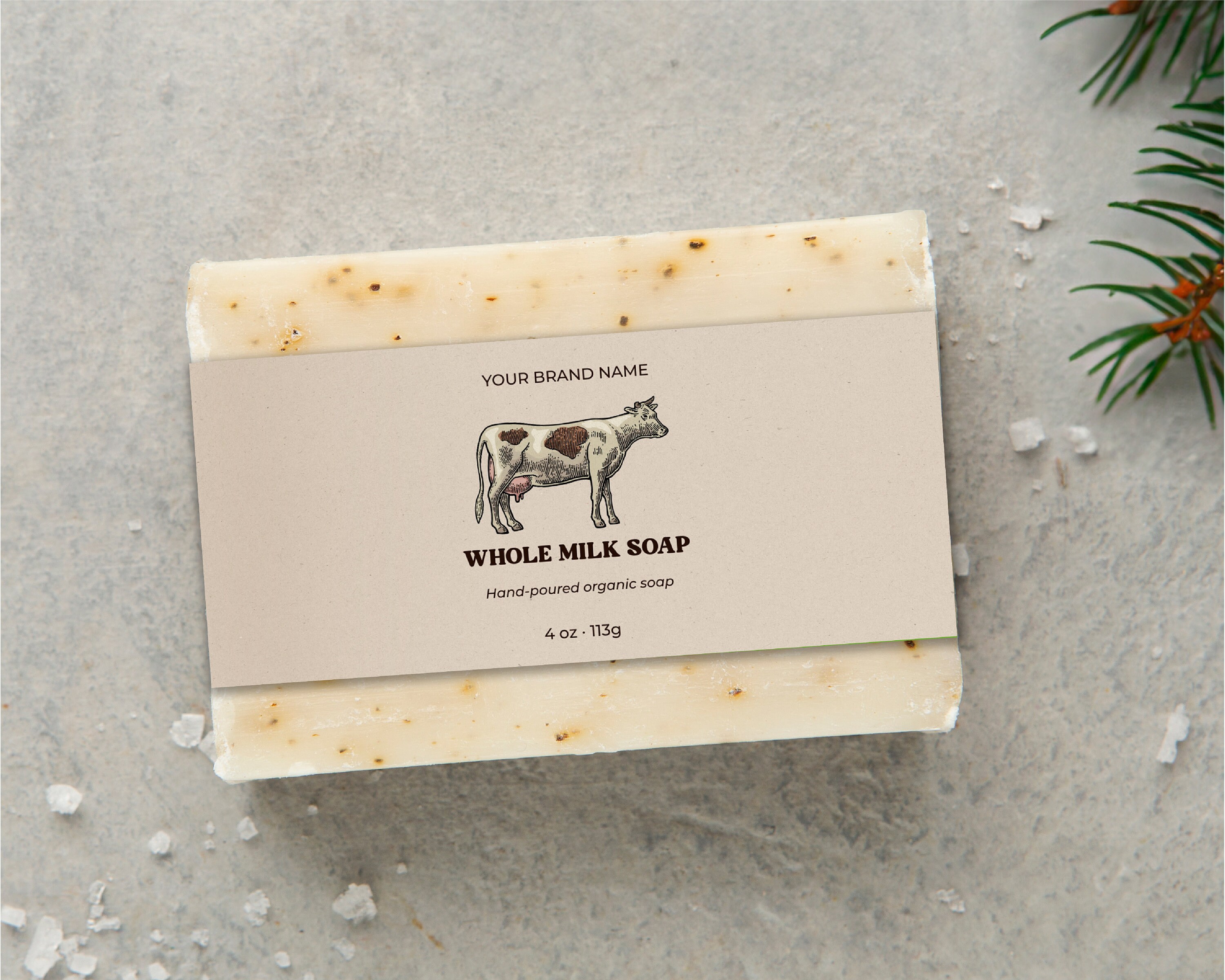 Editable Whole Milk Soap Label Template, Printable Minimalist Cow Soap ...