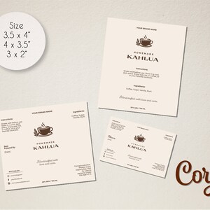 Editable Homemade Kahlua Bottle Label Template, Printable Coffee ...