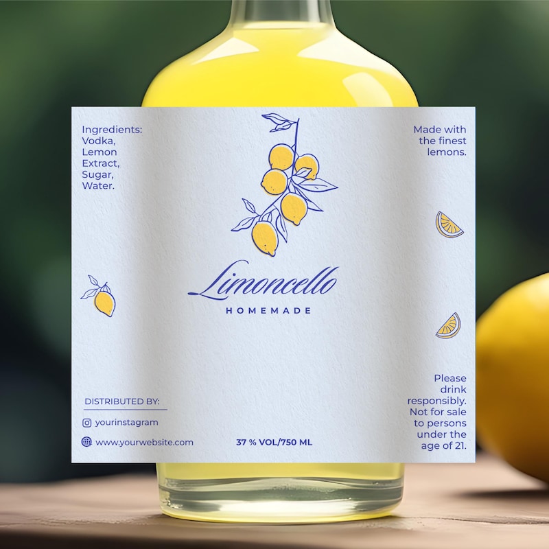 Limoncello Labels - Etsy