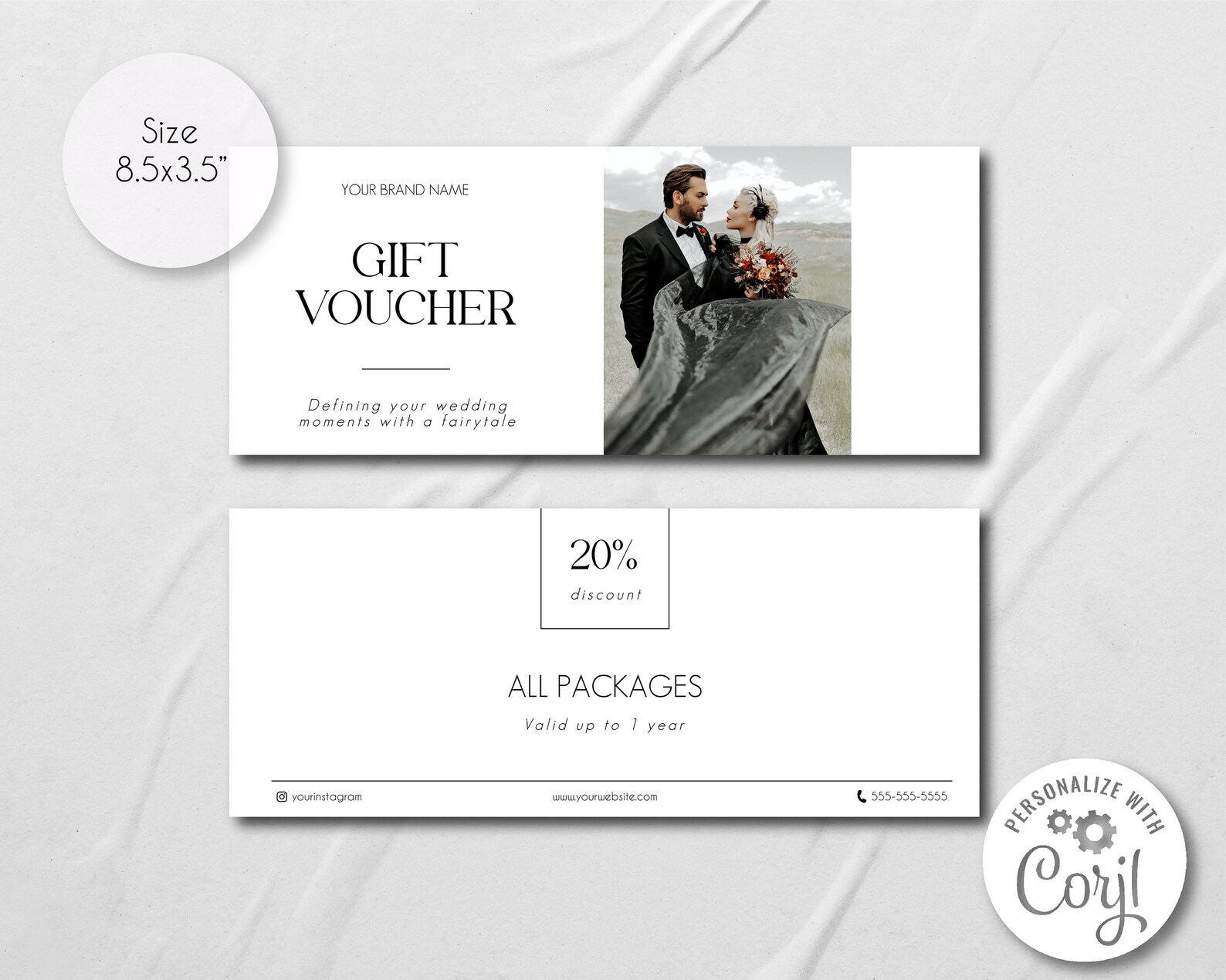Editable Gift Voucher Template, Minimalist Gift Certificate Template ...
