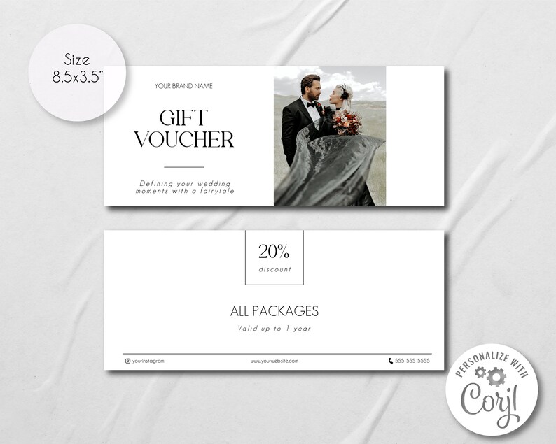 Editable Gift Voucher Template, Minimalist Gift Certificate Template ...