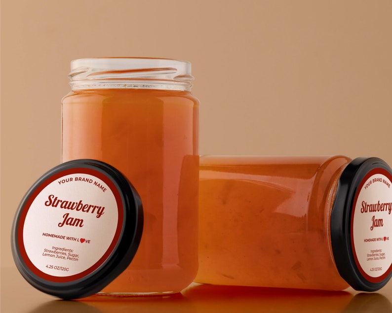 Editable Jam Canning Round Label Template, Printable Mason Jar Homemade ...