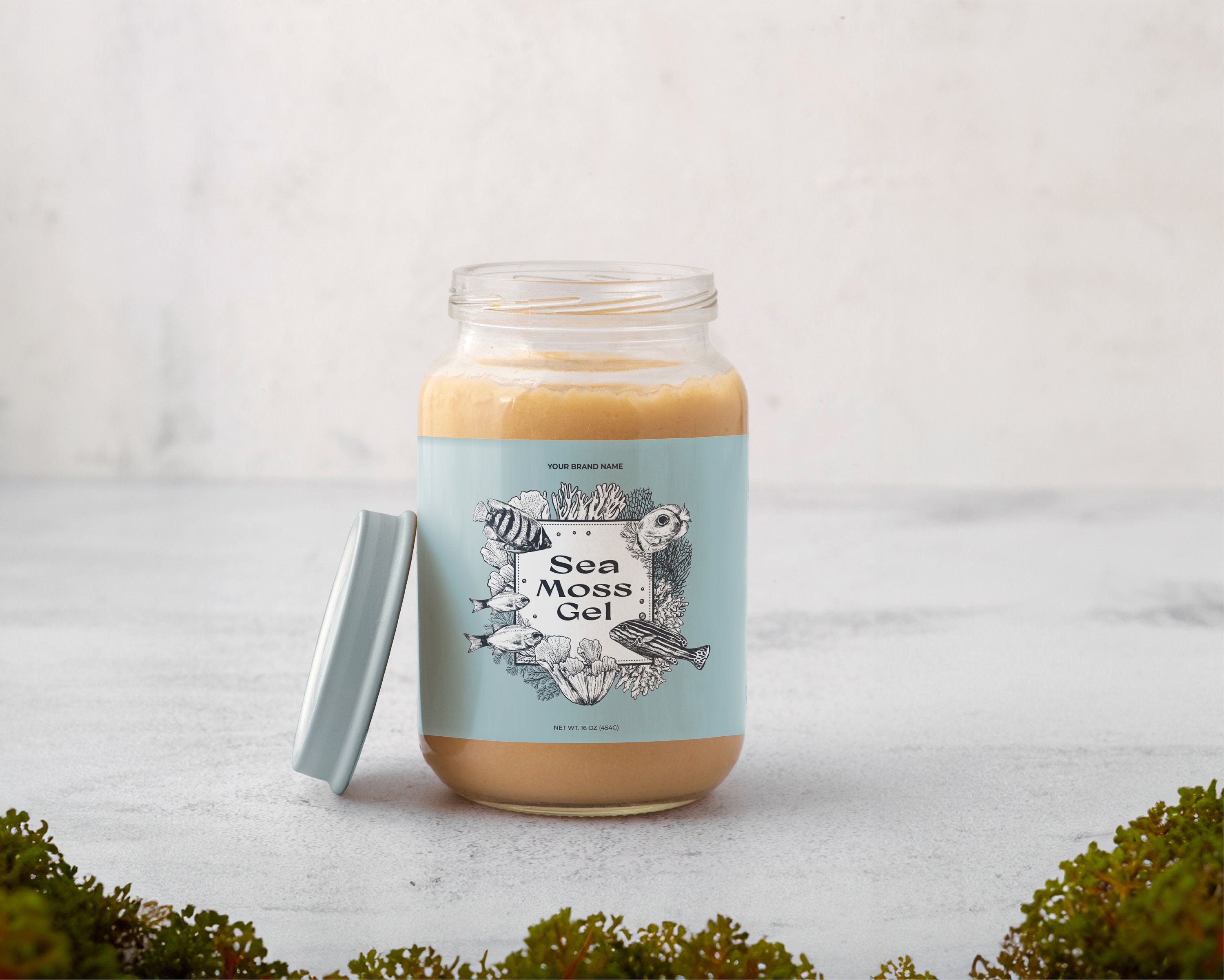 Editable Sea Moss Gel Label Template: Custom Food Jar Sticker (instant ...