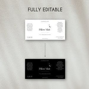 Editable Pillow Mist Label Template, Minimalist Room Spray Bottle Label ...