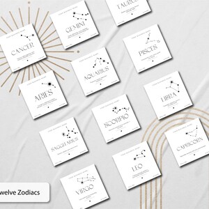 Minimalist Zodiac Candle Label Template: Editable Horoscope Design ...