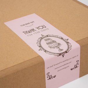 Editable Cake Box Seal Label Template, Printable Cake Box Sticker ...