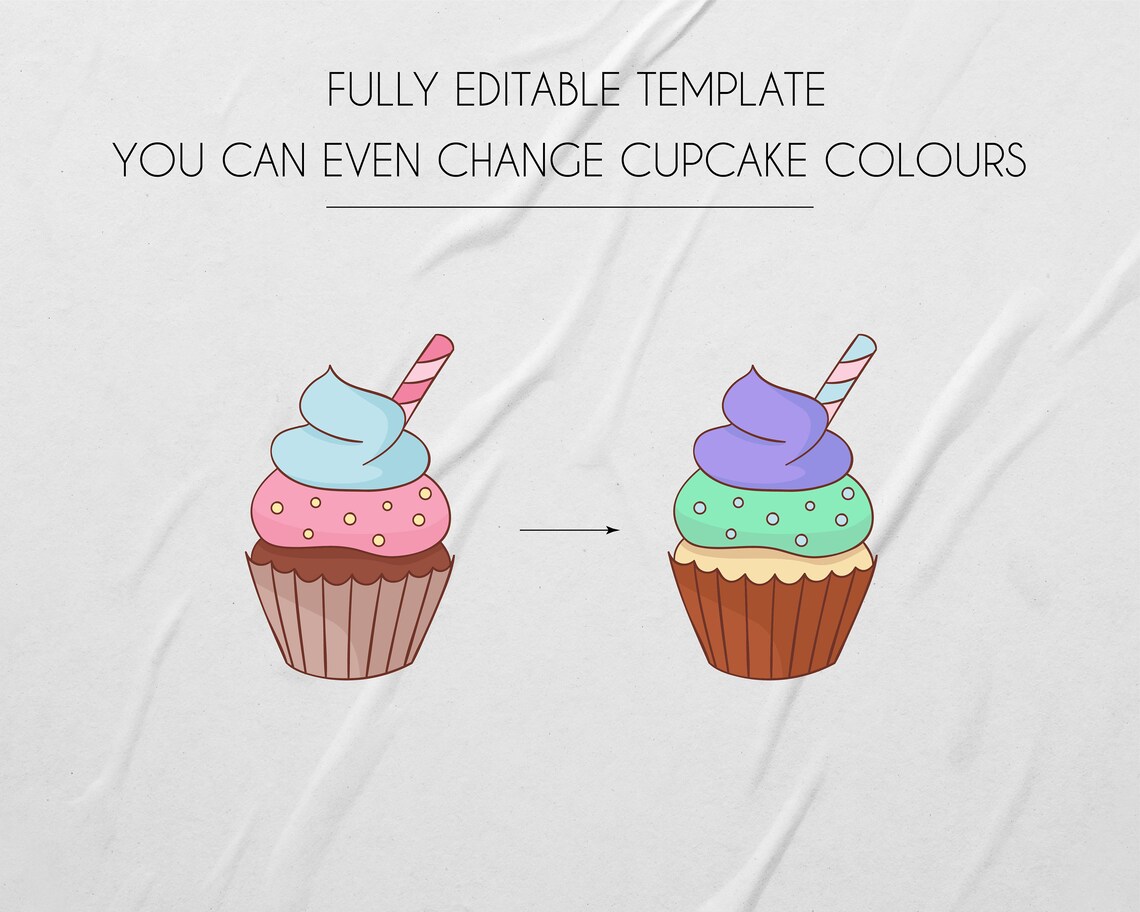 Editable Cupcake Menu Template, Luxury Cupcake Menu Template, Cupcake ...
