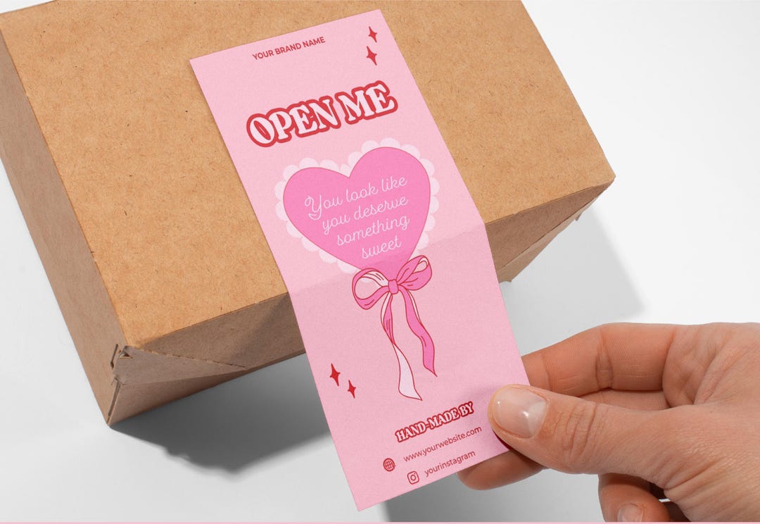 Playful Box Seal Label Template: Coquette Packaging Sticker (digital ...