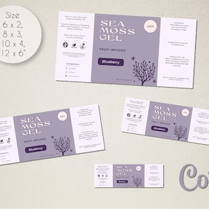 Editable Sea Moss Gel Label Template: Custom Food Jar Sticker (digital ...
