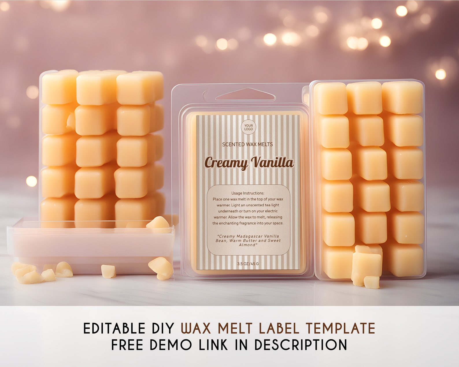 Editable Feminine Wax Melt Label Template Printable Luxury - Etsy