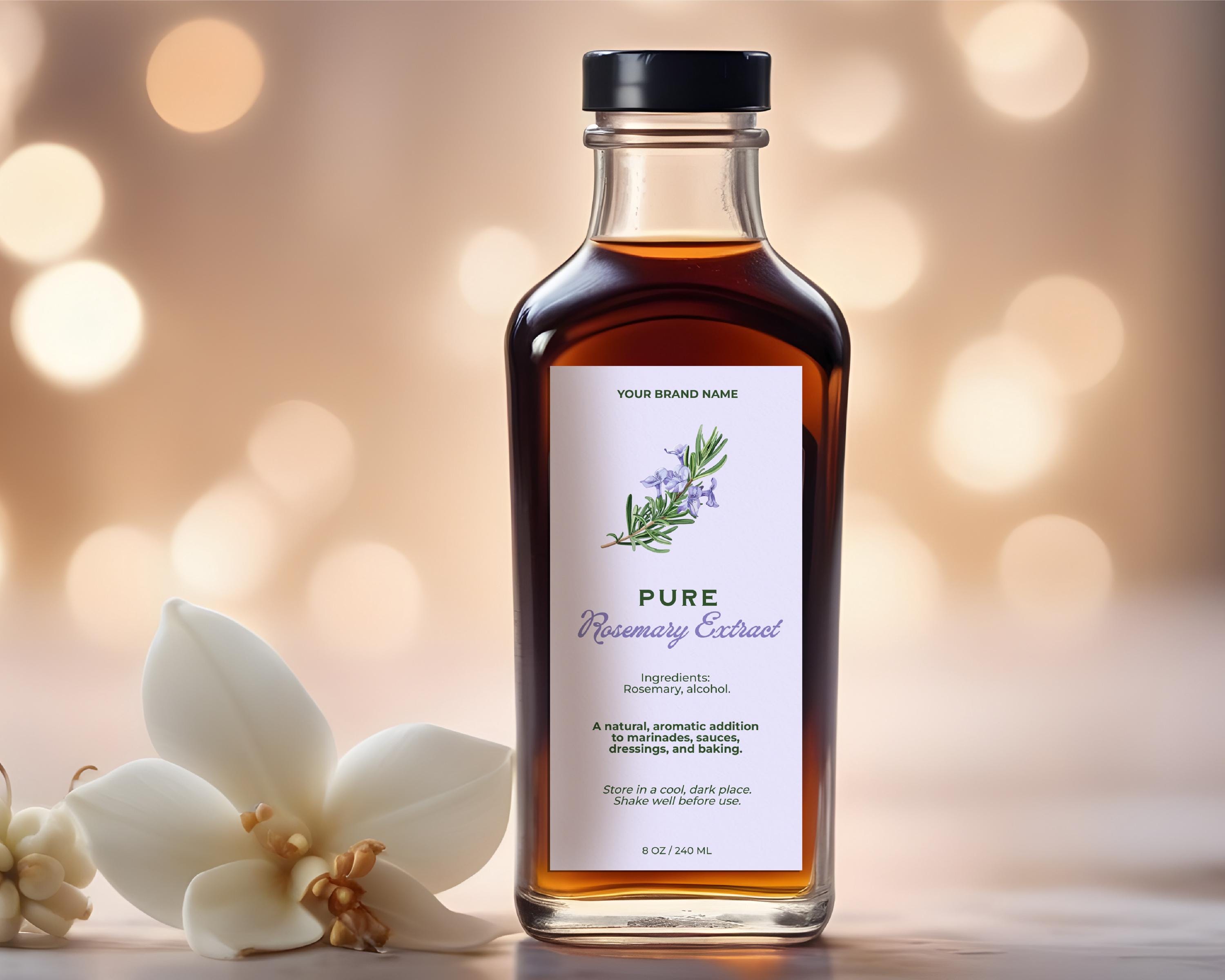 Editable Minimalist Rosemary Extract Bottle Label Template, Printable ...