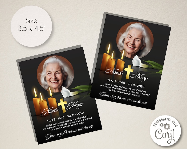 Editable Memorial Photo Wine Label Template (digital Download) - Etsy ...