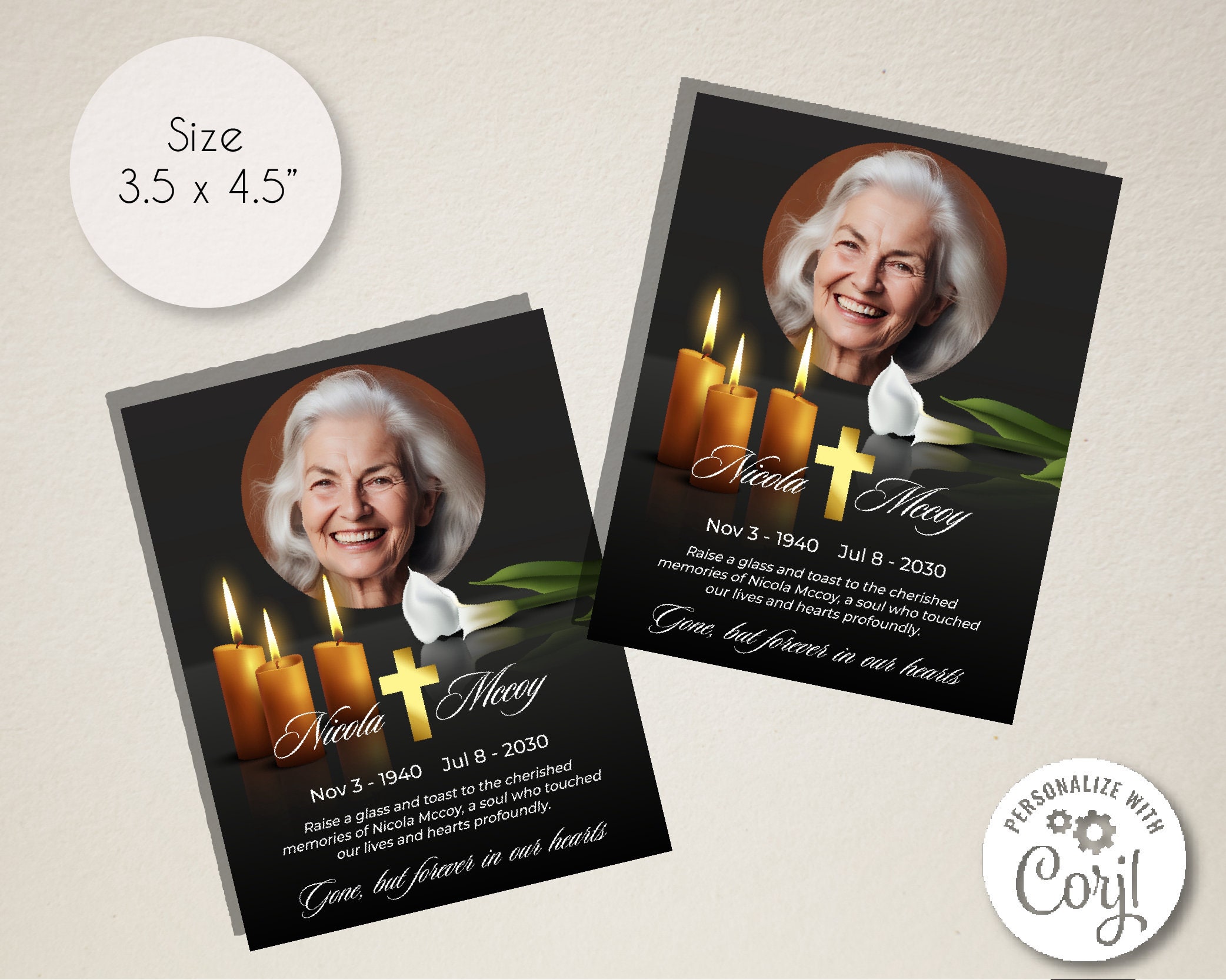 Editable in Loving Memory Photo Memorial Wine Label Template, Printable ...