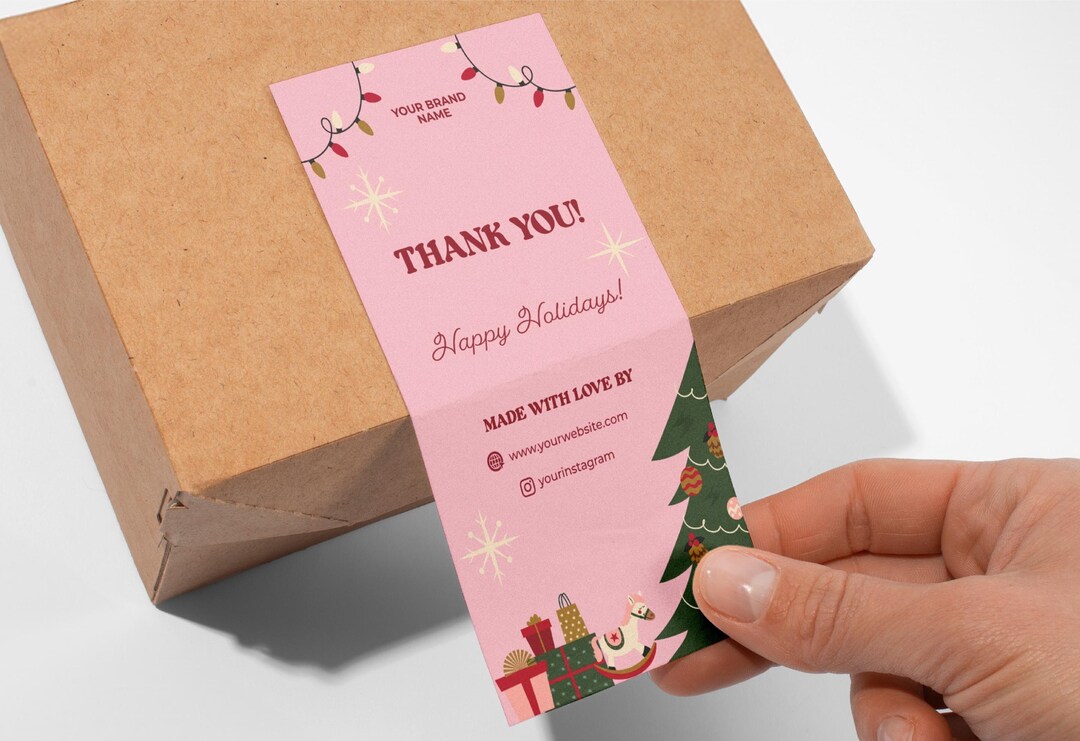 Editable Christmas Box Seal Label Template, Printable Playful Holiday ...