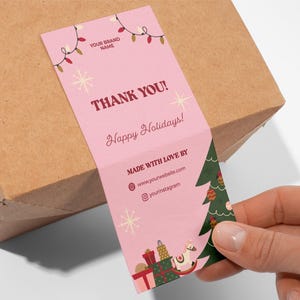 Editable Christmas Box Seal Label Template, Printable Playful Holiday ...
