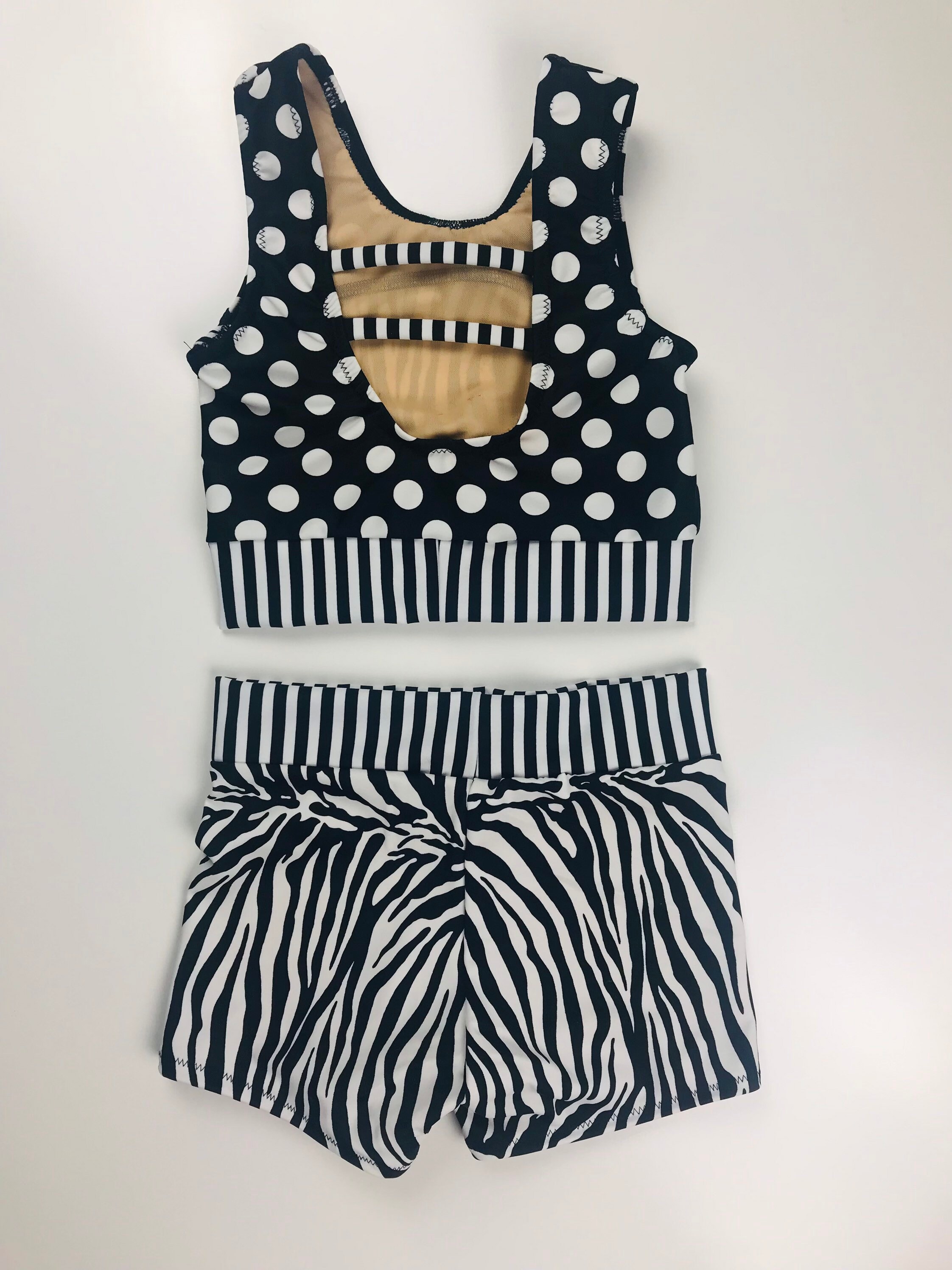 Zebra Polka Stripe Dance Wear Set - Etsy