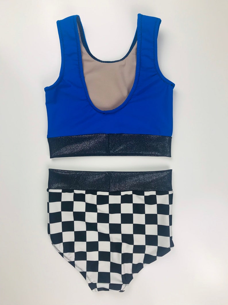 Blue Plus Checker Dance Wear Set - Etsy
