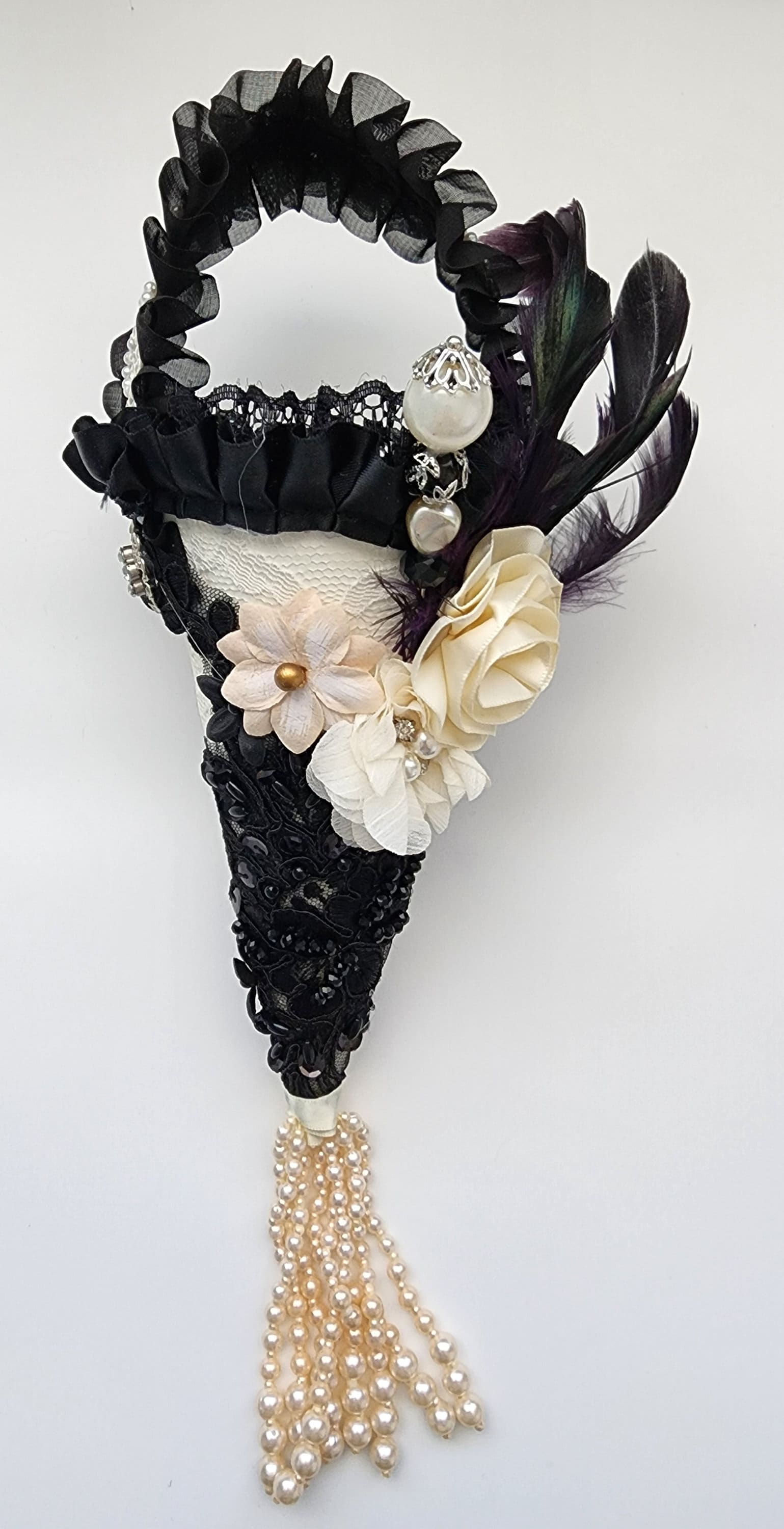 Victorian Tussie Mussie - Ivory and Black - Etsy