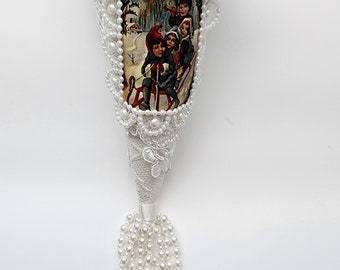 Tussie Mussie, Victorian Christmas Ornament, Christmas Door Hanger ...