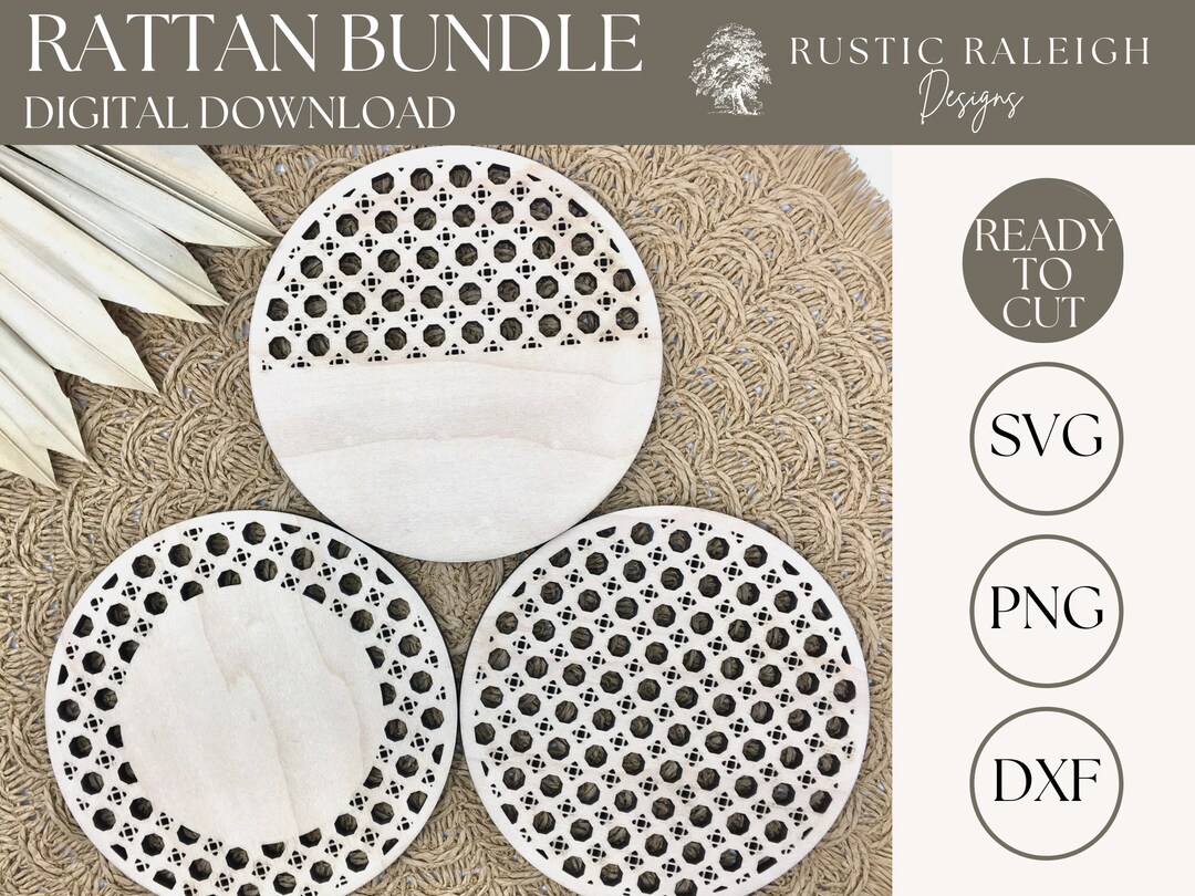 Rattan Circle Bundle Svg, Cane Weave, Boho Laser Frame, Rattan Laser ...