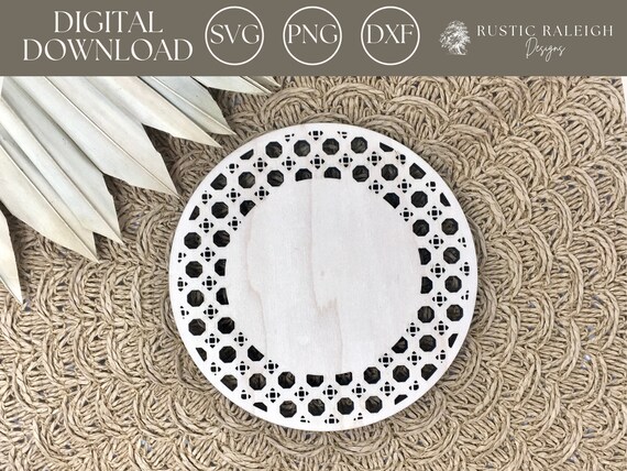 Rattan Circle Svg Cane Weave Svg Boho Laser Frame Rattan | Etsy