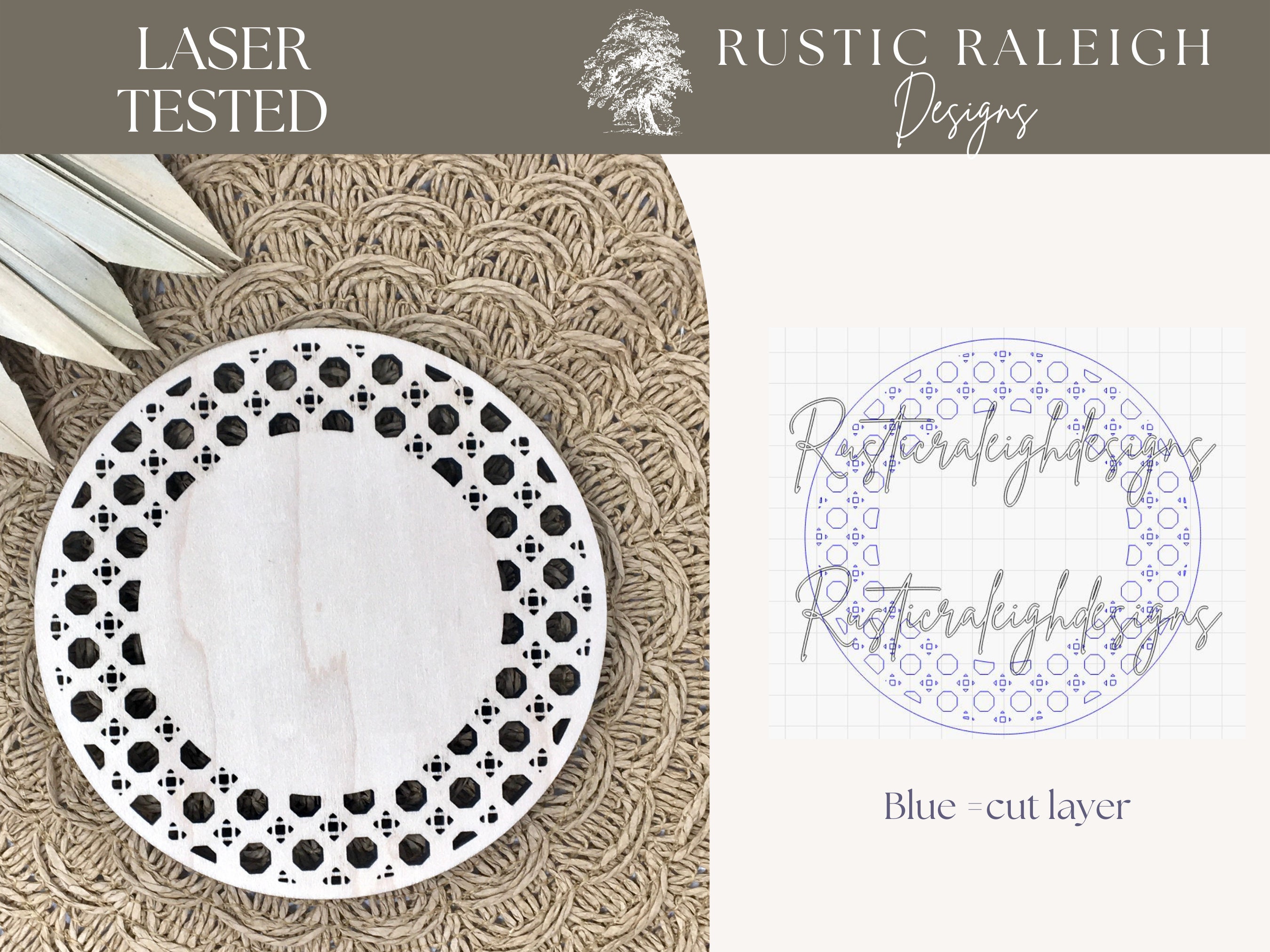 Rattan Circle Svg, Cane Weave Svg, Boho Laser Frame, Rattan Laser Svg ...