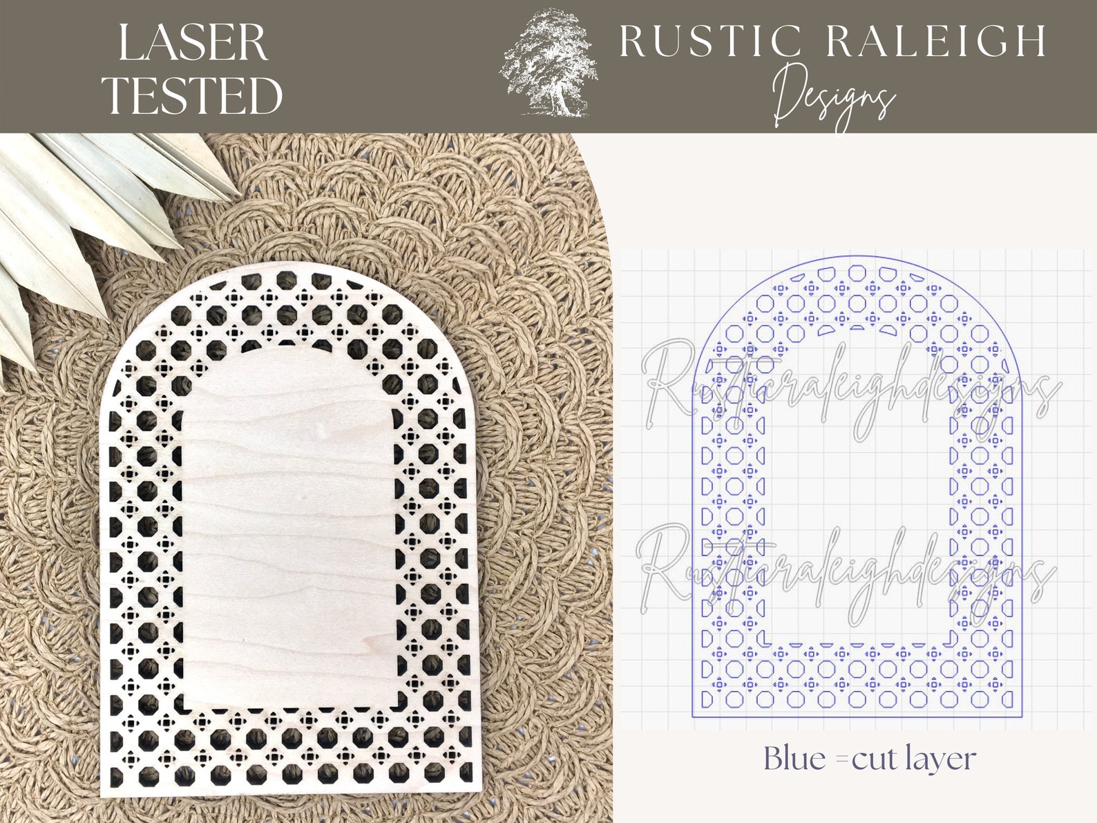 Rattan Arch Svg, Cane Weave Svg, Boho Laser Frame, Rattan Laser Svg ...