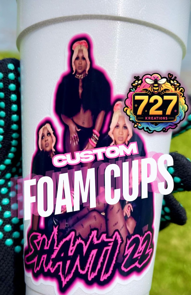 Custom Printed Foam Cups (set of 4) | Personalized Party Favors - Etsy