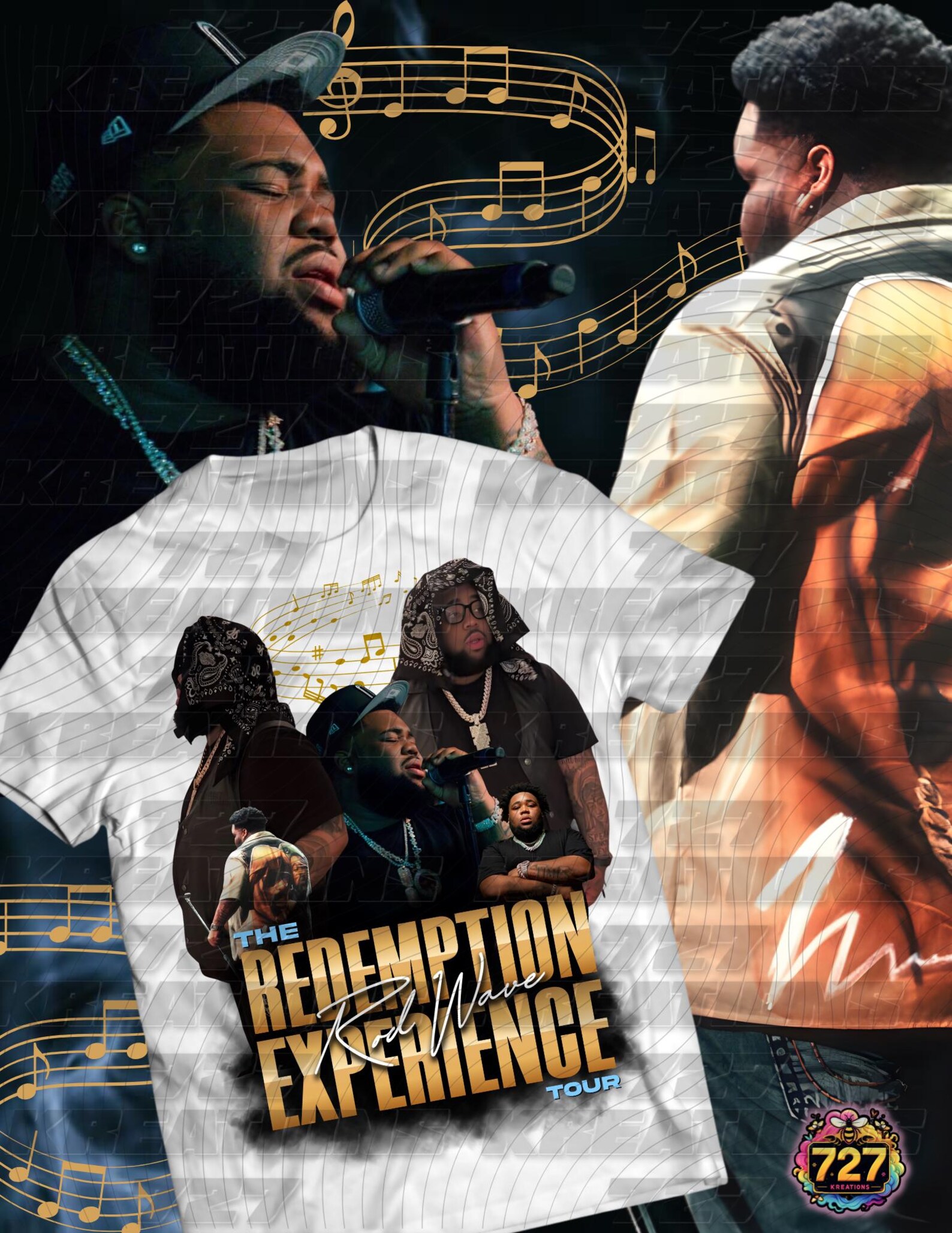 Redemption Experience Graphic T-shirt | Rap Tour Design | Rod Wave Tour ...