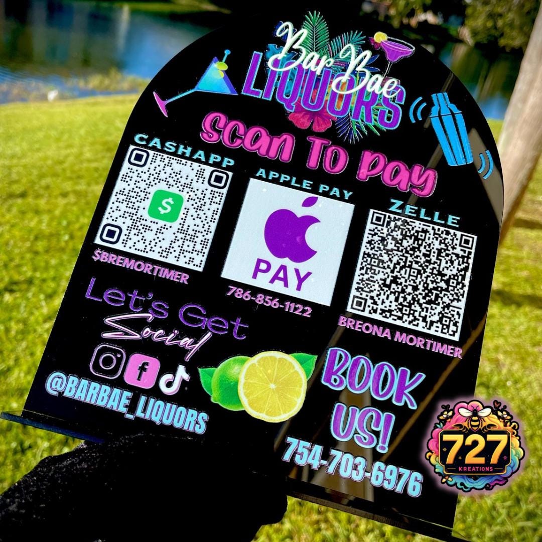 Custom Acrylic QR Pay Sign | READ DESCRIPTION - Etsy