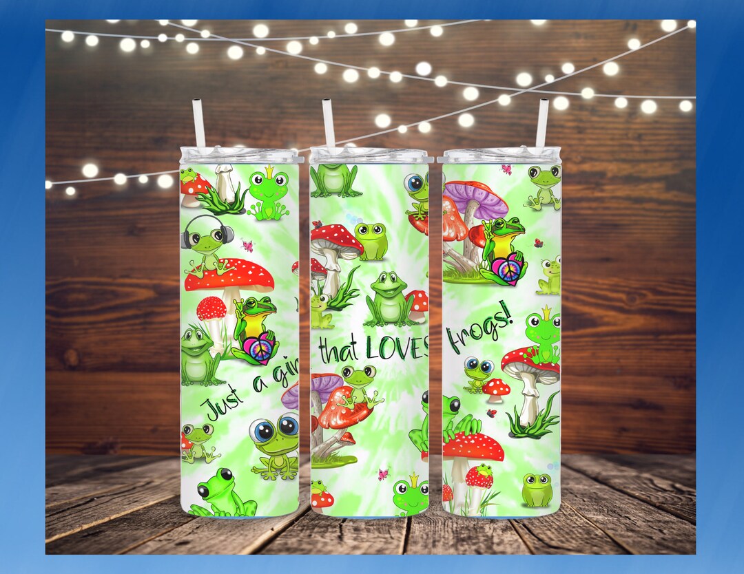 Frog Sublimation Tumbler Frogs Just a Girl Who Loves Frogs - Etsy