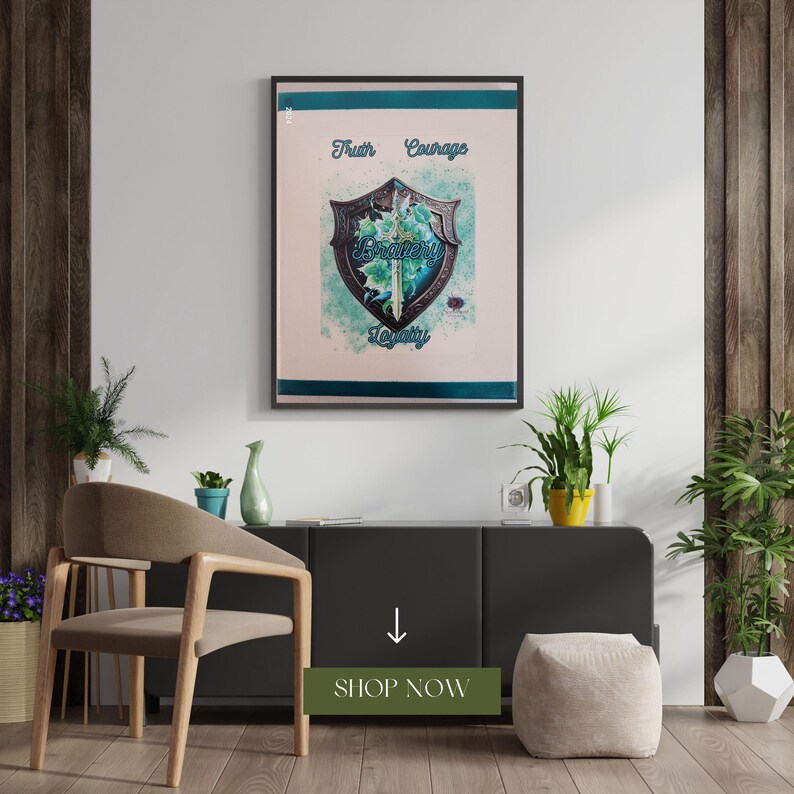 Shield and Sword of Truth, Courage, and Bravery Symbolic Artwork of ...