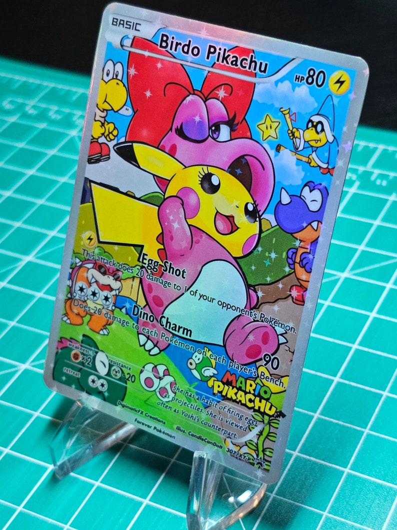 Custom Birdo Pikachu Poncho Promo Card// Fully Holographic - Etsy
