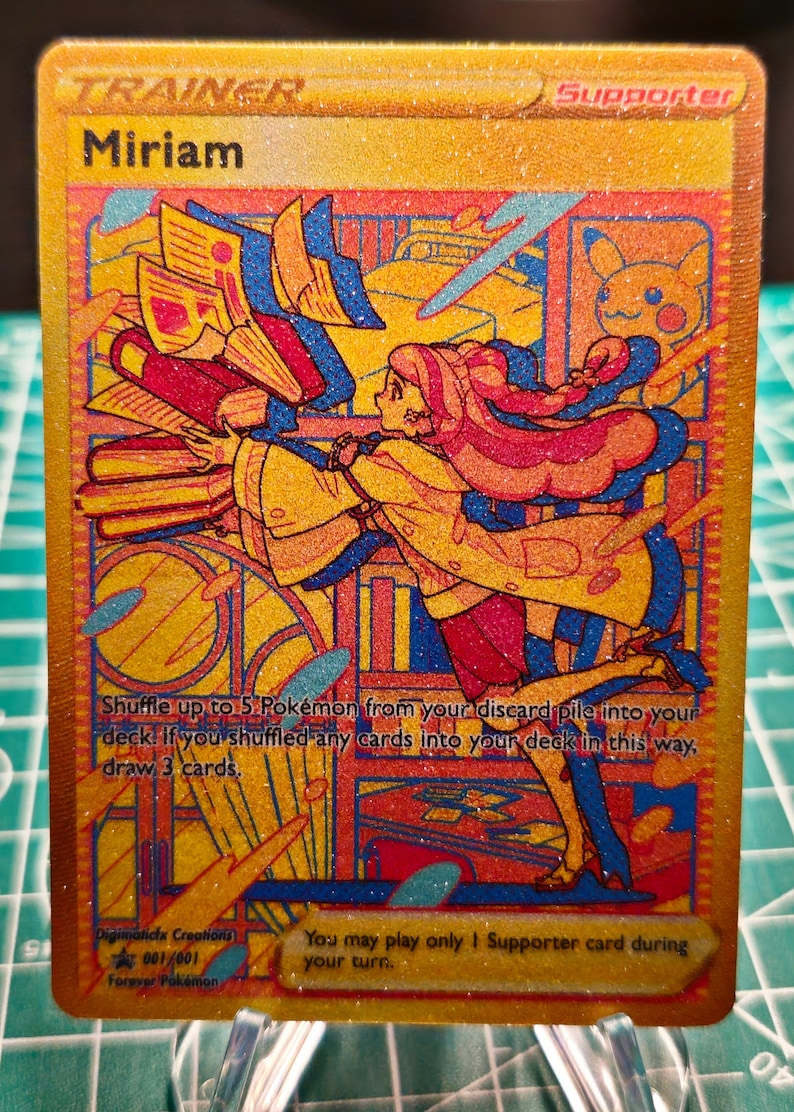 Custom/altered Pokémon // Miriam Trainer Gold Card // Full Art - Etsy