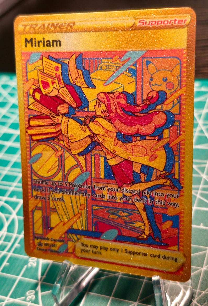Custom/altered Pokémon // Miriam Trainer Gold Card // Full Art - Etsy
