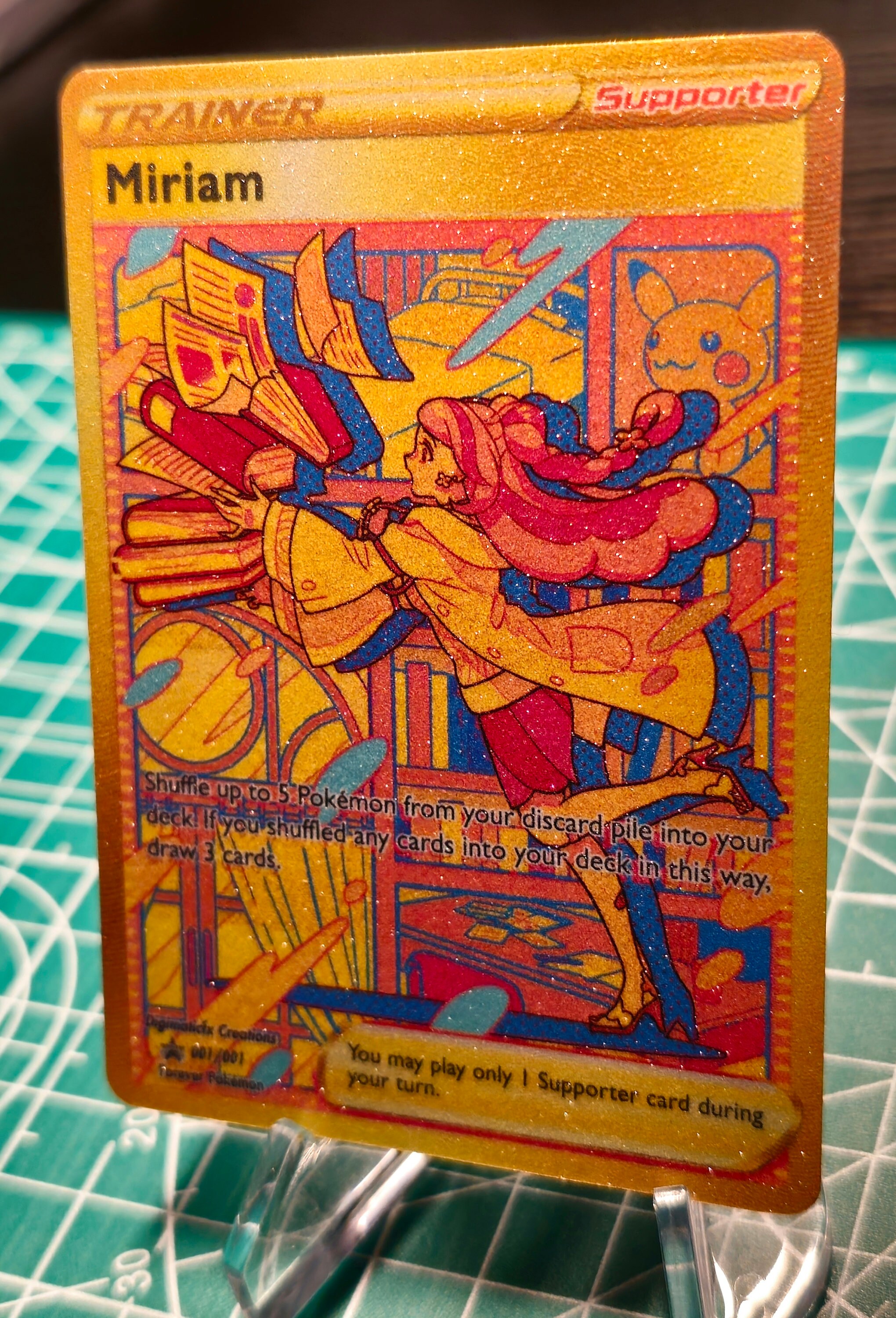 Custom/altered Pokémon // Miriam Trainer Gold Card // Full Art - Etsy