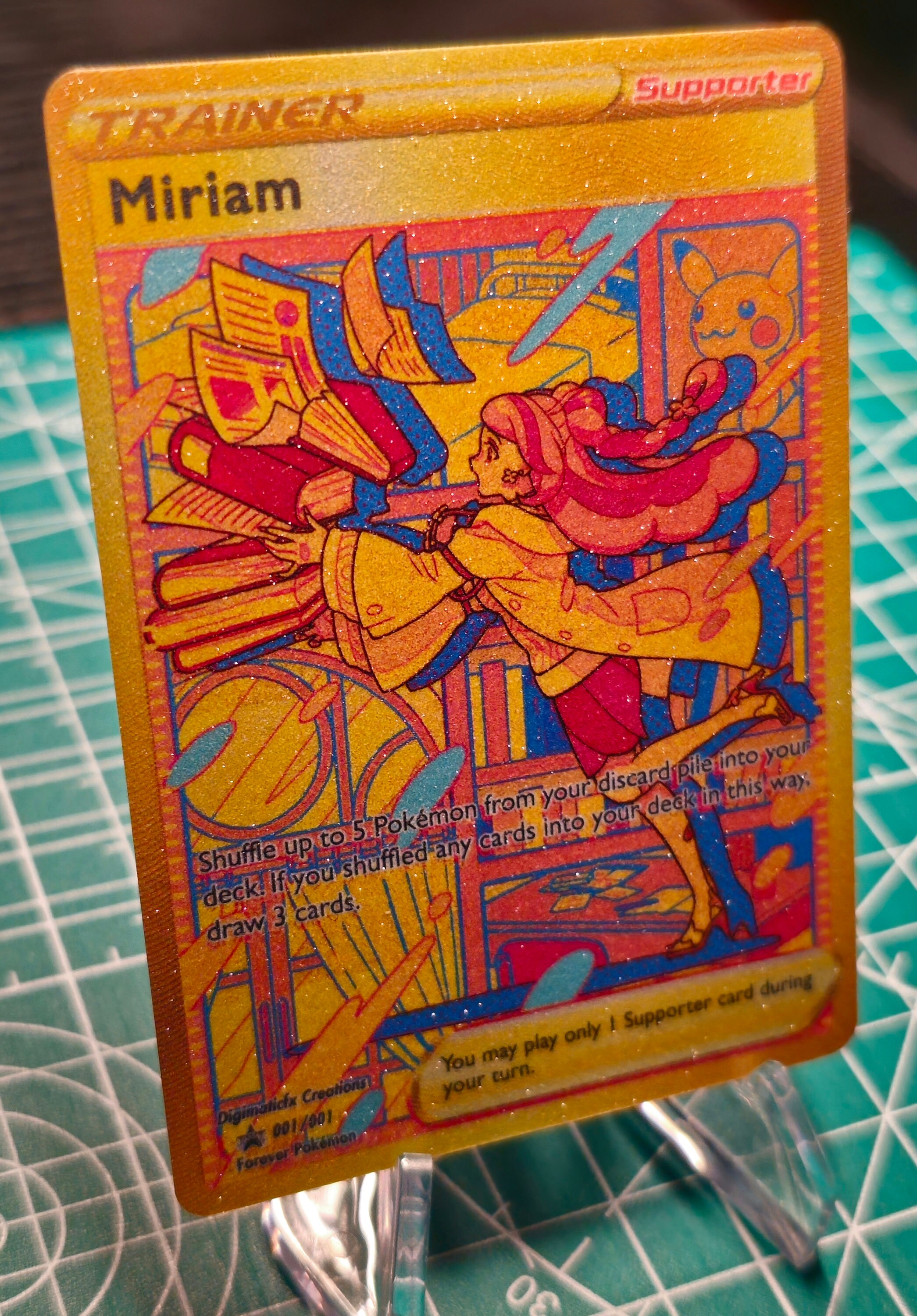 Custom/altered Pokémon // Miriam Trainer Gold Card // Full Art - Etsy