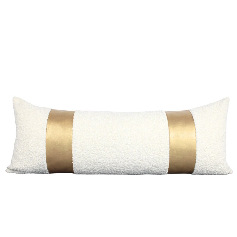 Gold White Pillow - Etsy