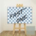 Fast One Race Car Banner Printable L Blue Checkered Flag L Digital ...