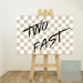 Two Fast Race Car Banner Printable L Neutral Checkered Flag L Digital ...